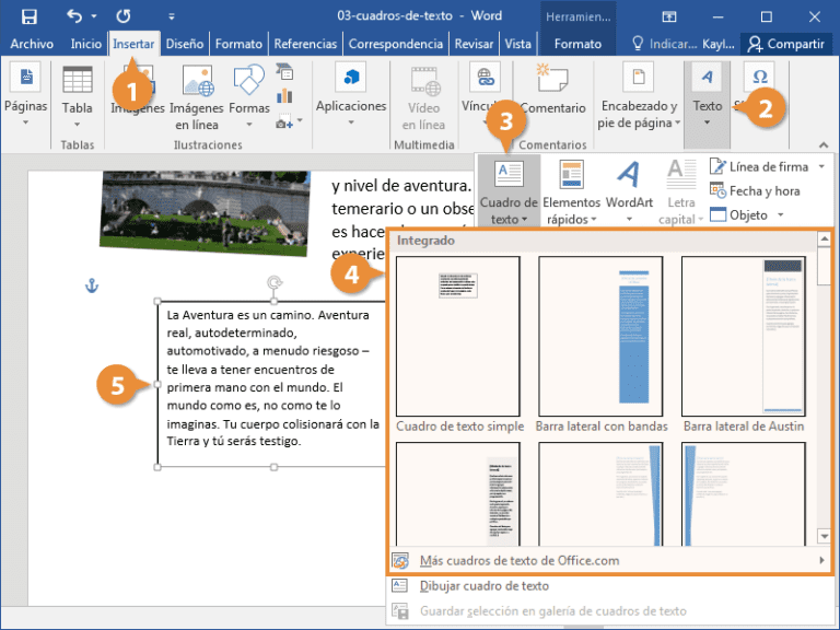Cómo insertar y editar un cuadro de texto en Word | Escuela Experta